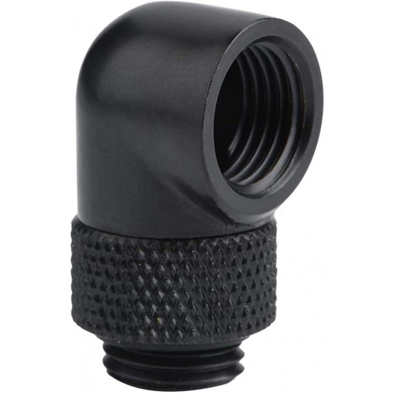 Water Cooling G1/4" Male Rotary to 90° Female Angled Adapter - Black