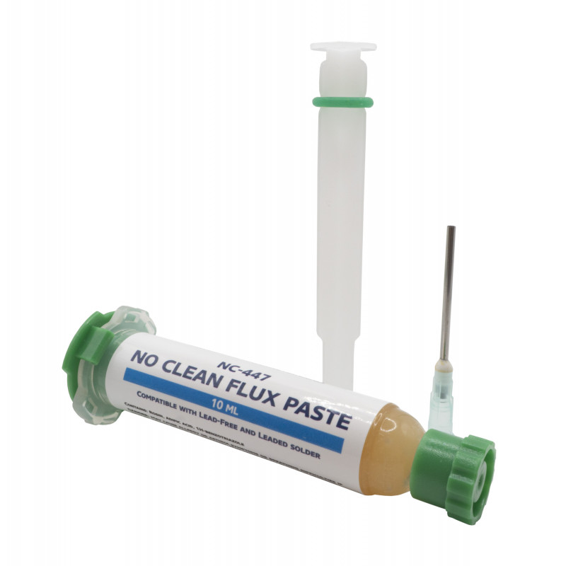 NC-447 No-Clean Solder Flux Paste for SMD, BGA Soldering, 10ml Kit